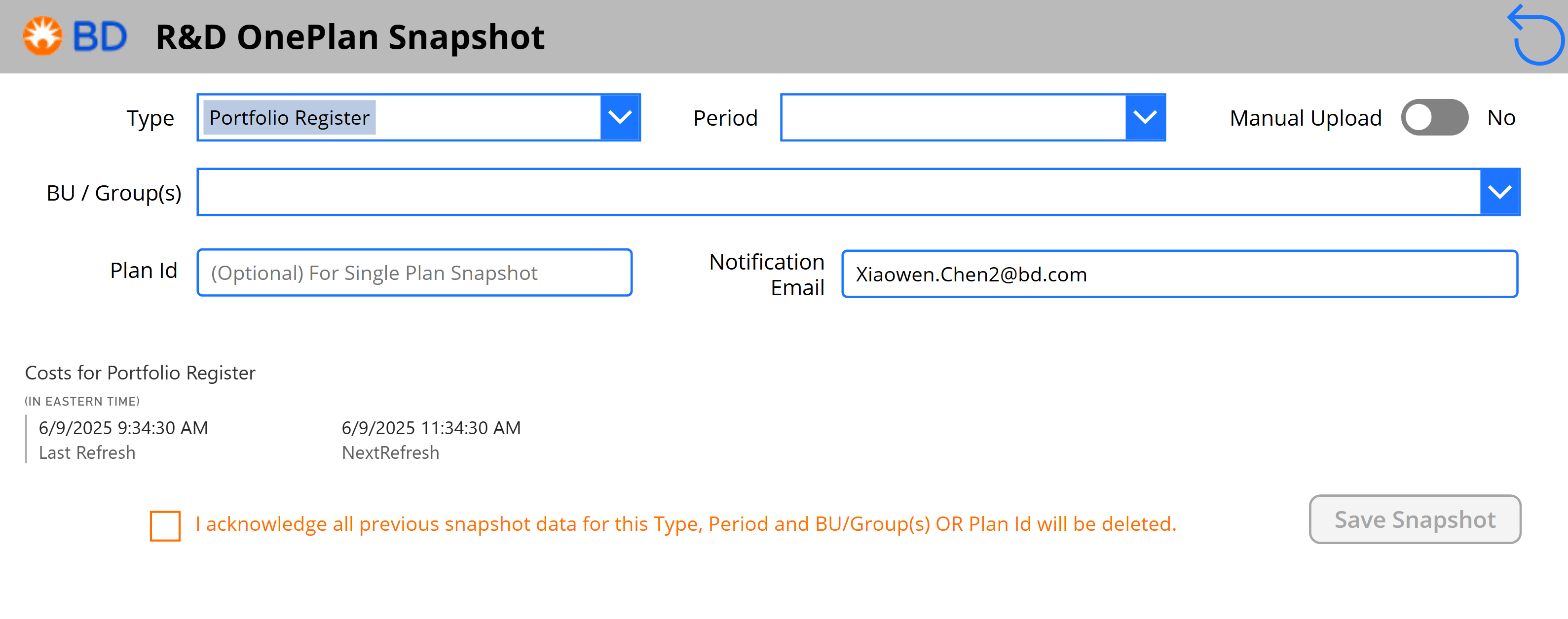 How to Access and Use the Snapshot Tool in OnePlan – OnePlan Support ...