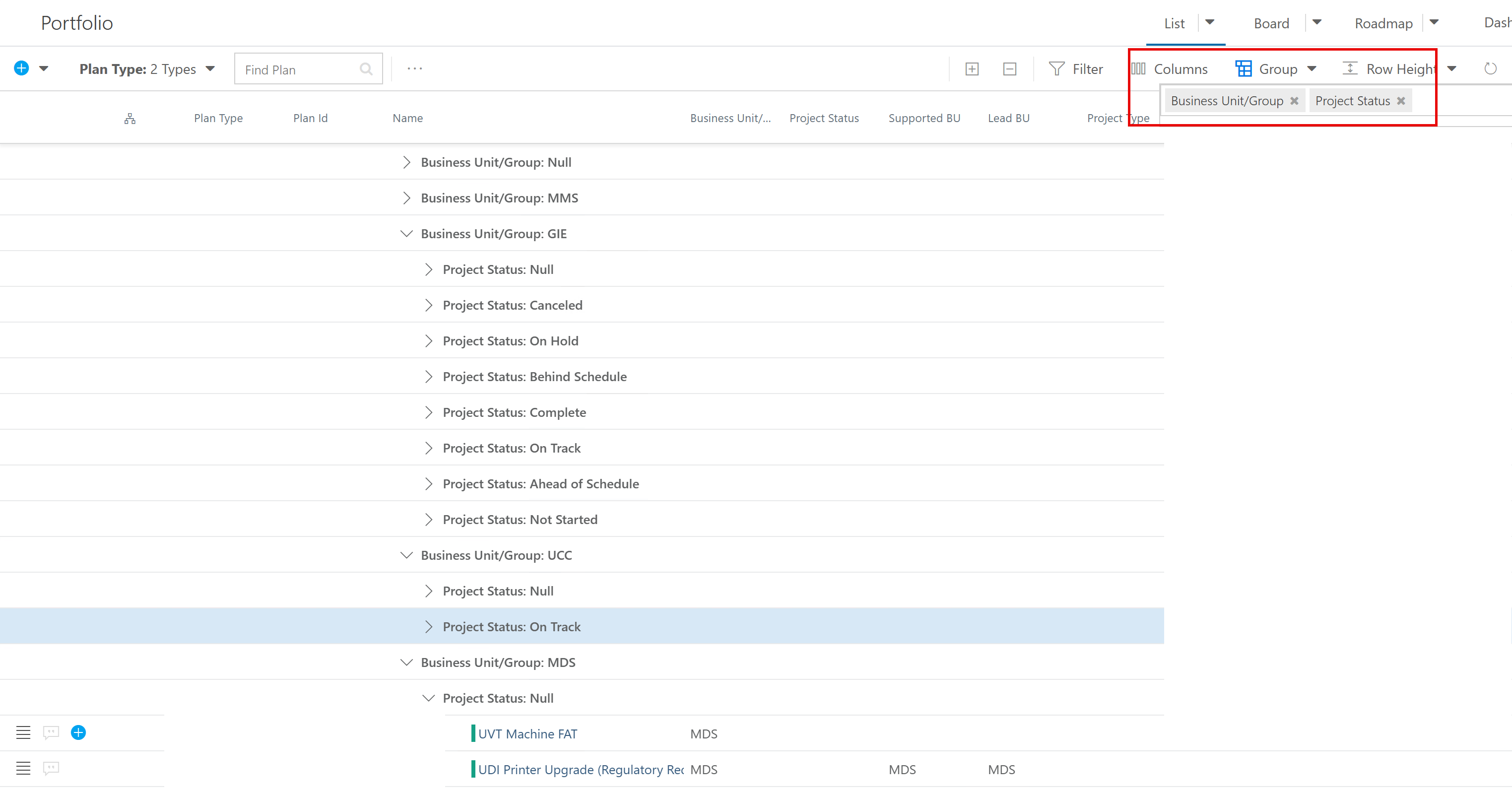 Using Cascading Choice Fields and Grouping to View Business Unit ...